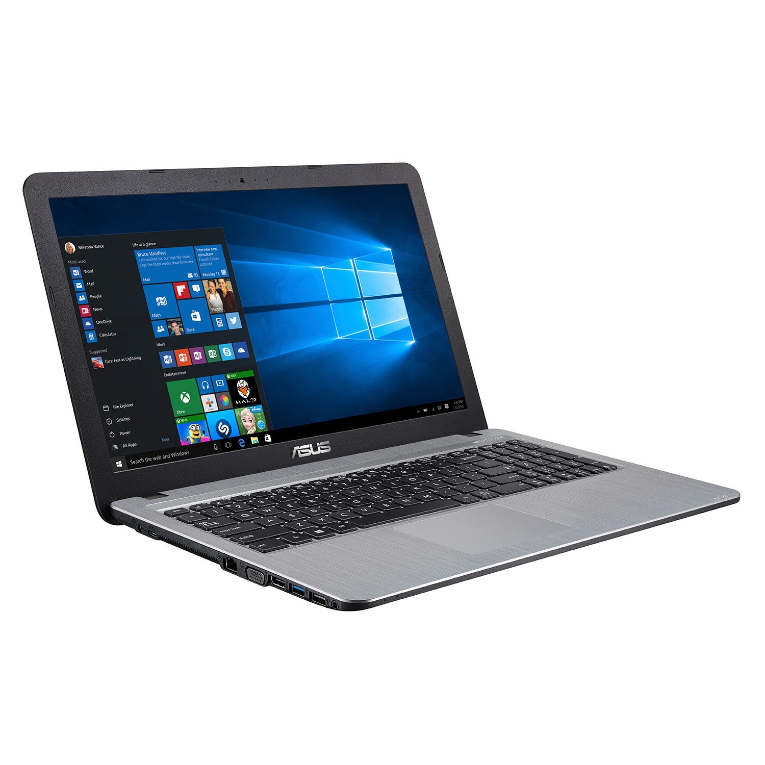Лаптоп ASUS X540YA-XX008T с AMD E2-7110 Processor 1.80 GHz, 2MB cache (4-ядрен), 4096MB LPDDR3 ...