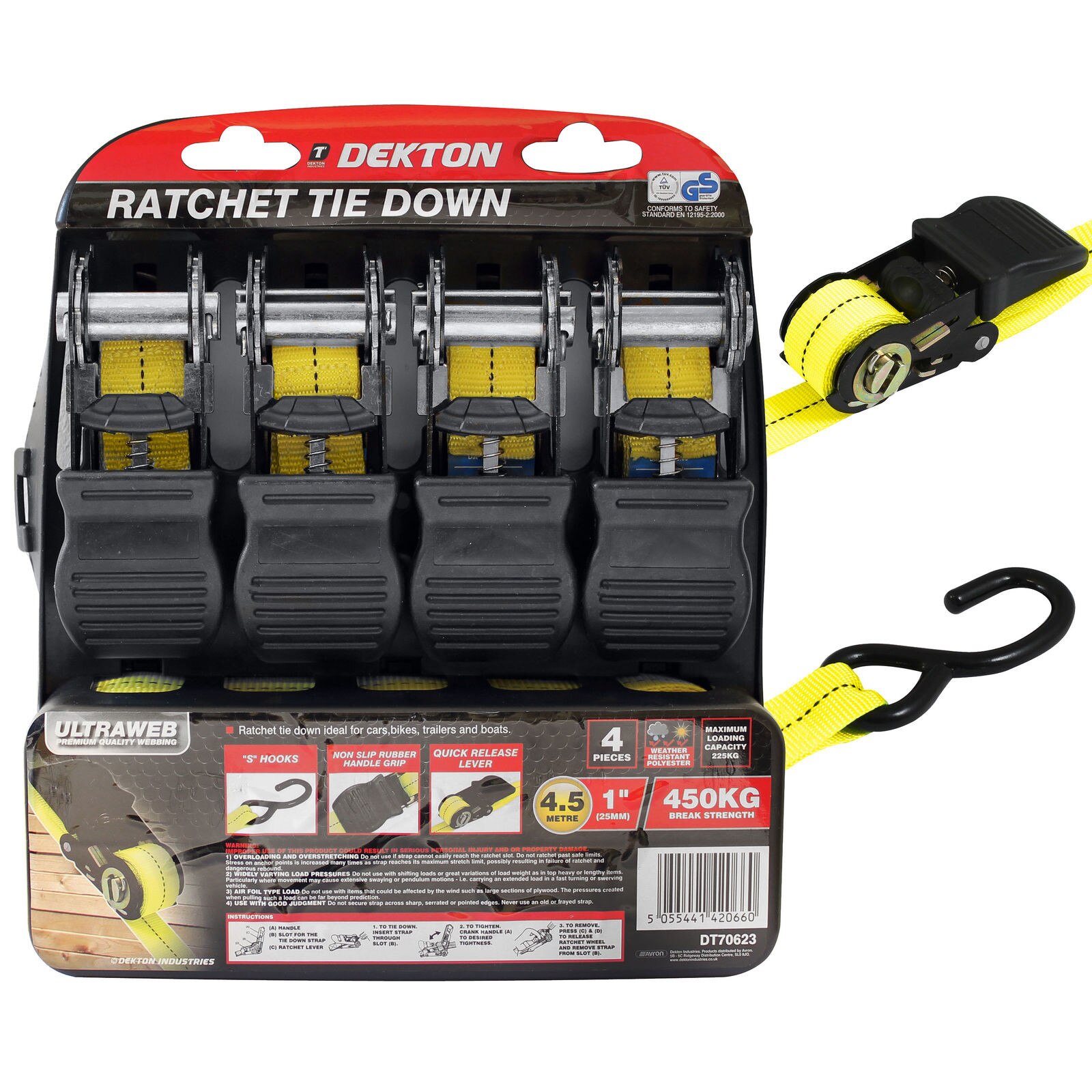 Set chingi de ancorat 4 buc 4,5m, Dekton - eMAG.ro