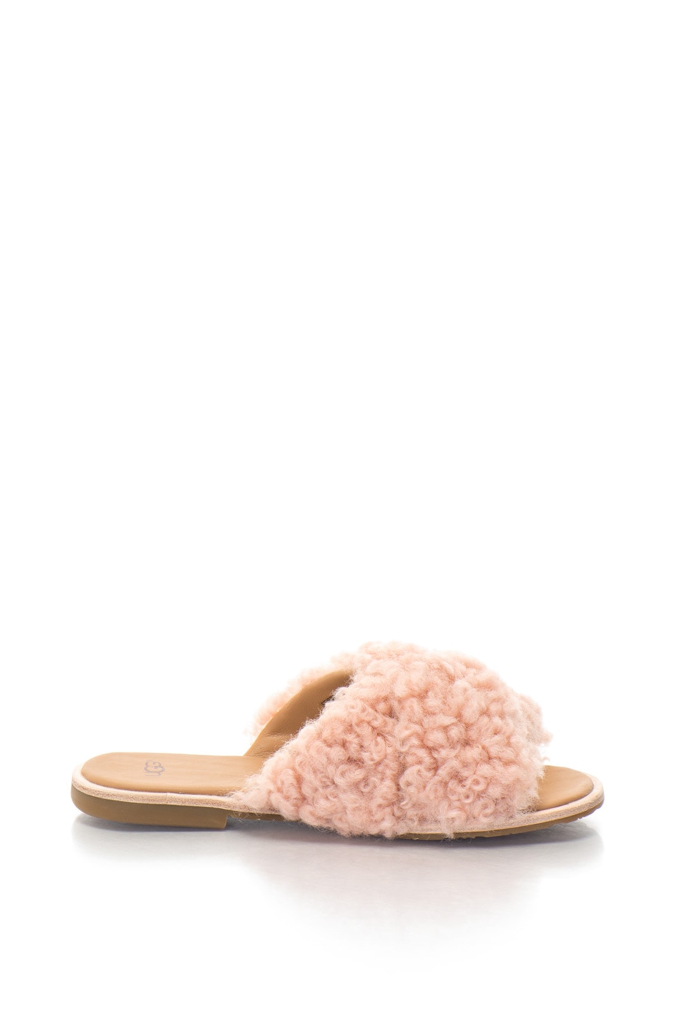 UGG, Papuci din piele de oaie Joni, Roz pastel, 8 - eMAG.ro