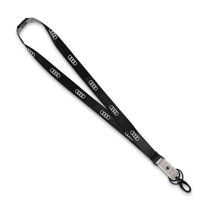 Breloc Snur Logo Audi, Alb/Negru - eMAG.ro