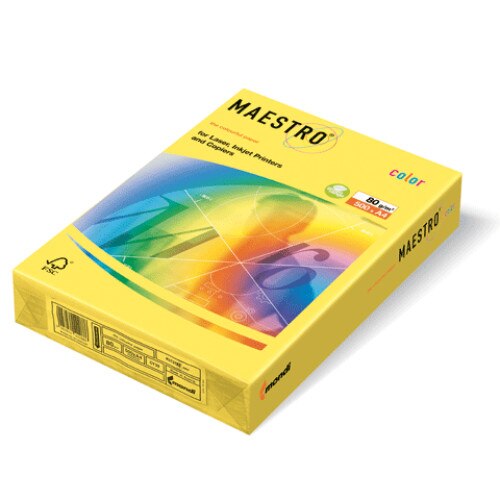 Hartie A4 colorata, 80 g/mp, Maestro Color, 500 coli/top, galben pastel ...