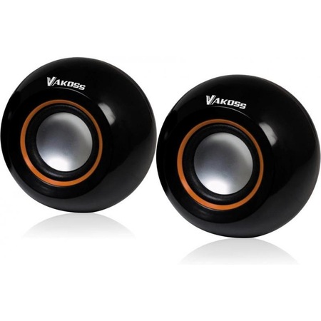 Колонки Vakoss, 2.0 USB+Жак, Кръгли, Черни - eMAG.bg