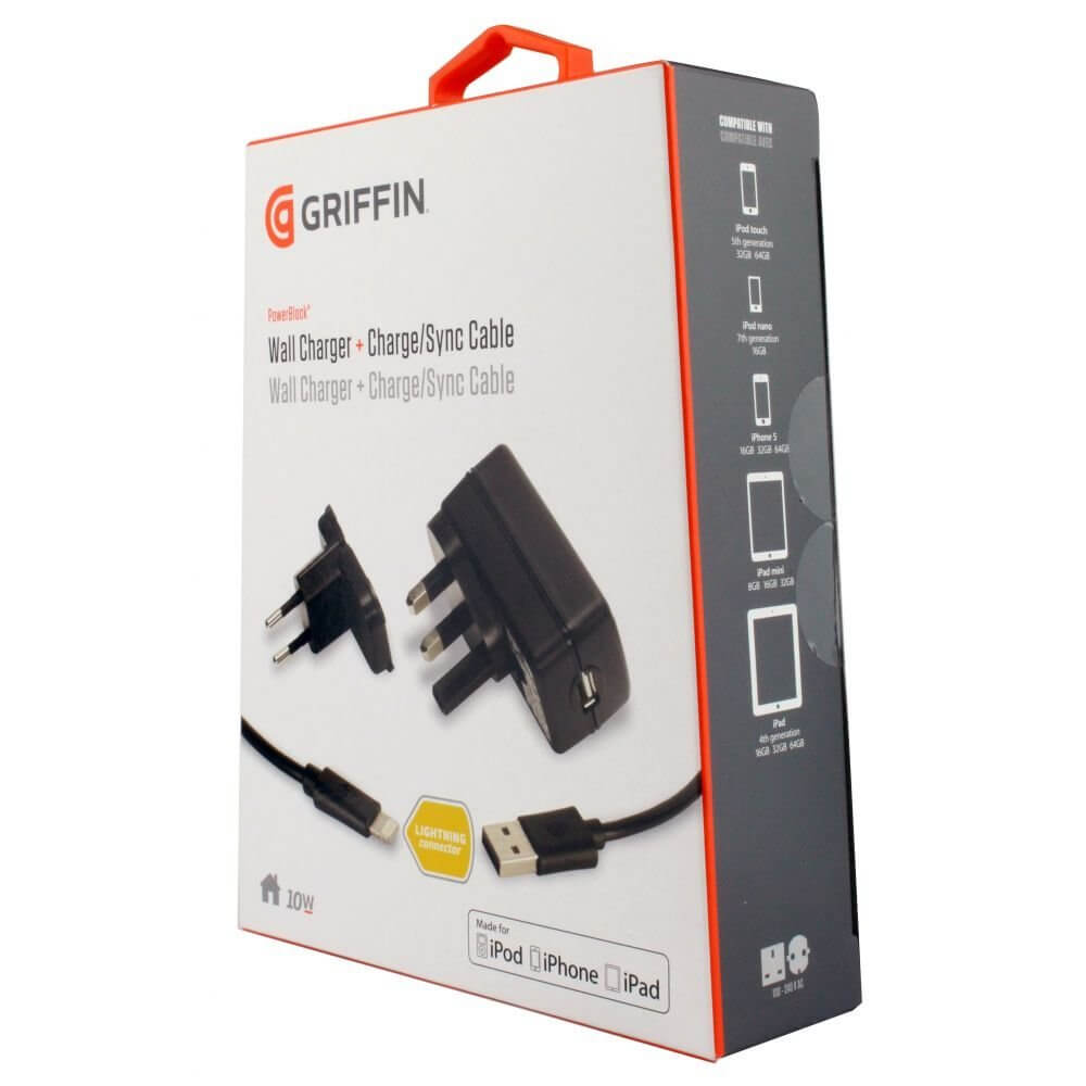 Захранване Griffin PowerBlock Lightning Wall Charger 2.1A with ...