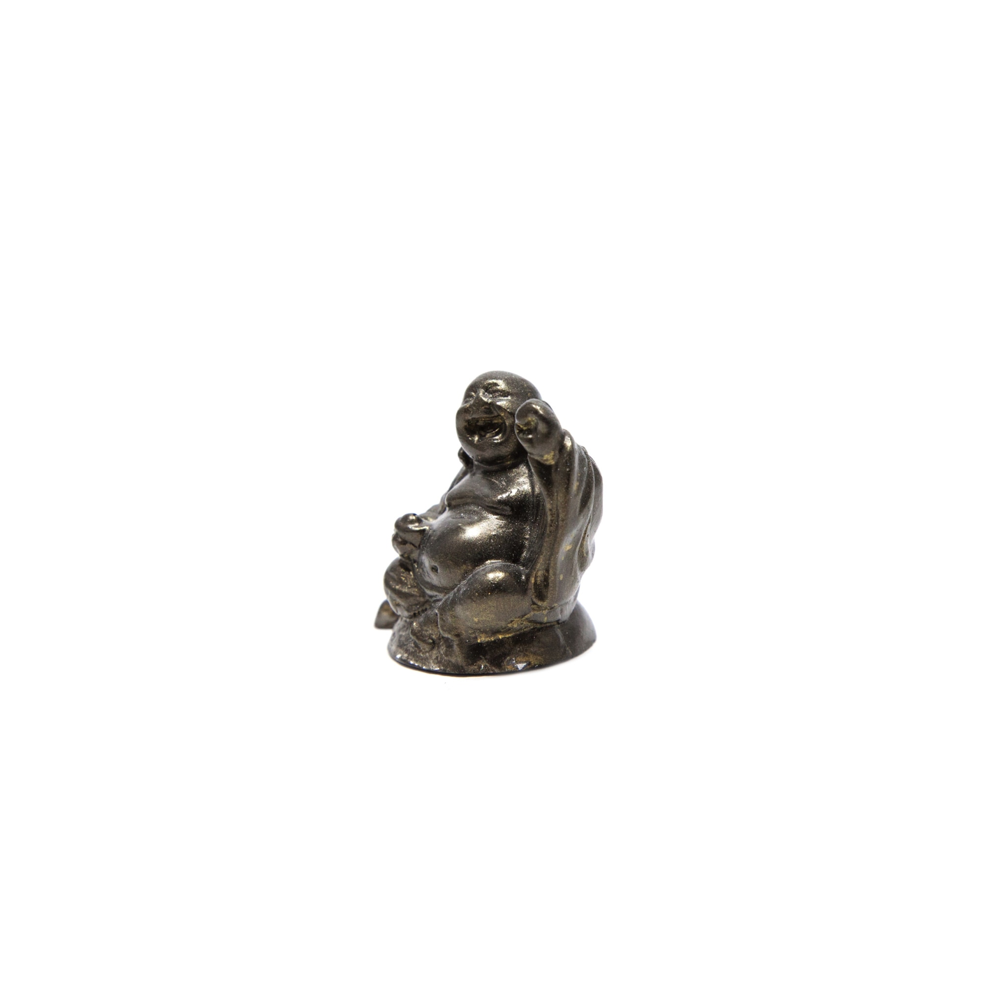 Ornament mic Buddha pe sacul cu avere, negru-auriu - eMAG.ro