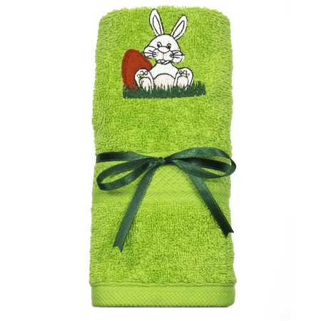 Prosop Paste brodat, Verde, Iepuras, 50 x 30 cm - eMAG.ro