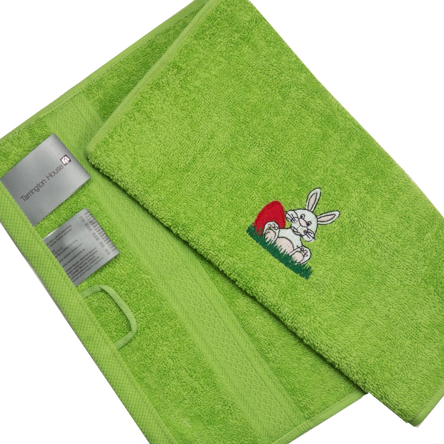 Prosop Paste brodat, Verde, Iepuras, 50 x 30 cm - eMAG.ro