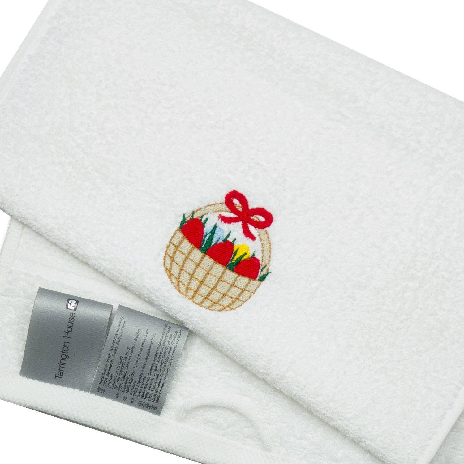 Prosop Paste brodat, Alb, Cos cu oua, 50 x 30 cm - eMAG.ro