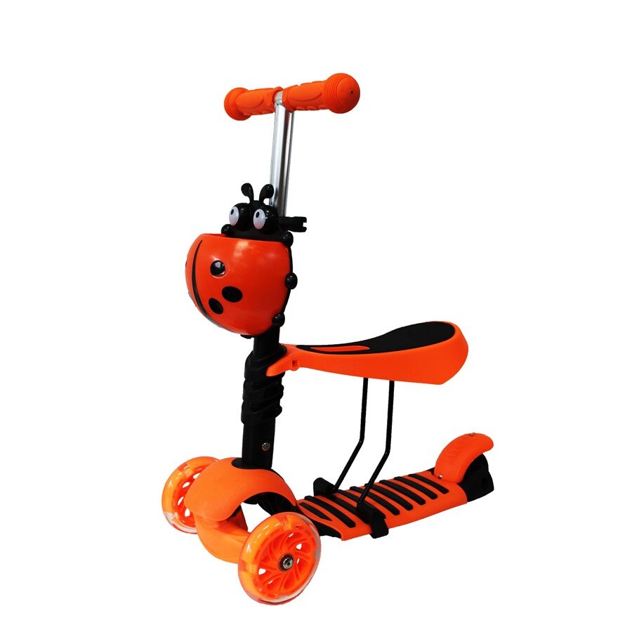 Trotineta „Scooter” 3 in 1 cu roti luminoase si cosulet pe ghidon ...