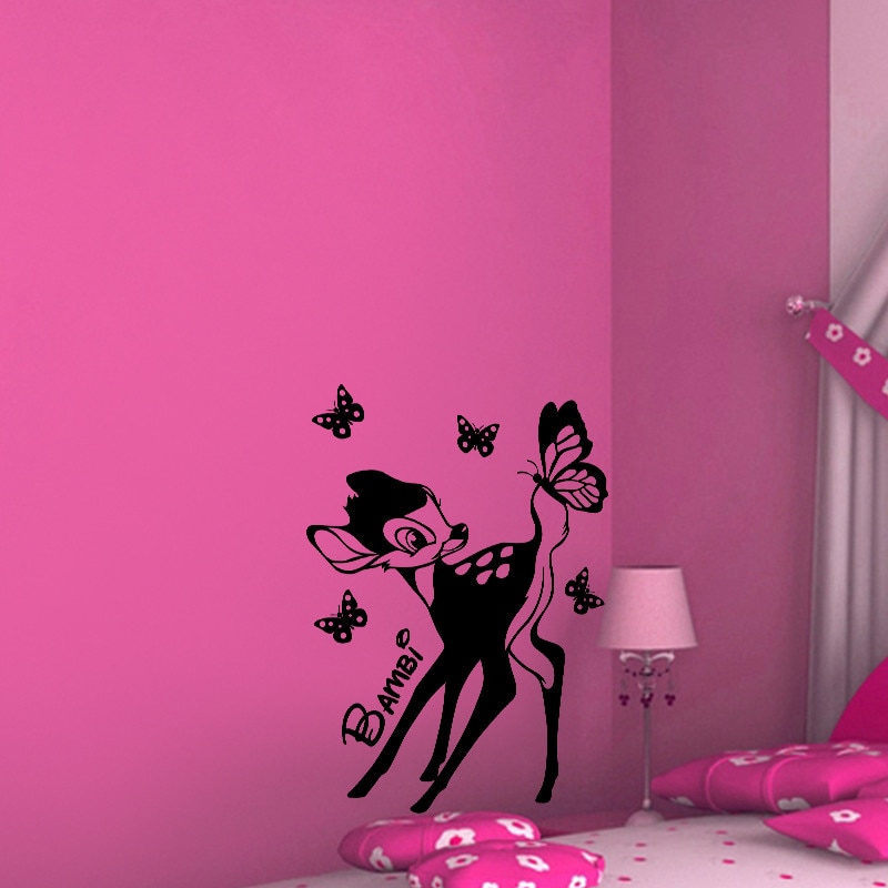 Sticker Decorativ - SMAER - Bambi - 60cm x 45cm - Negru - eMAG.ro