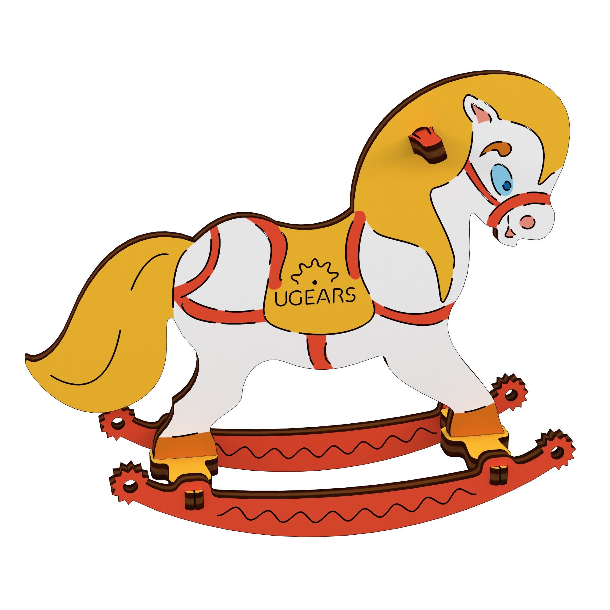 Puzzle 3D de colorat Leagan Calut UGears 4KIDS - Compară Prețuri | 3CHEAPS