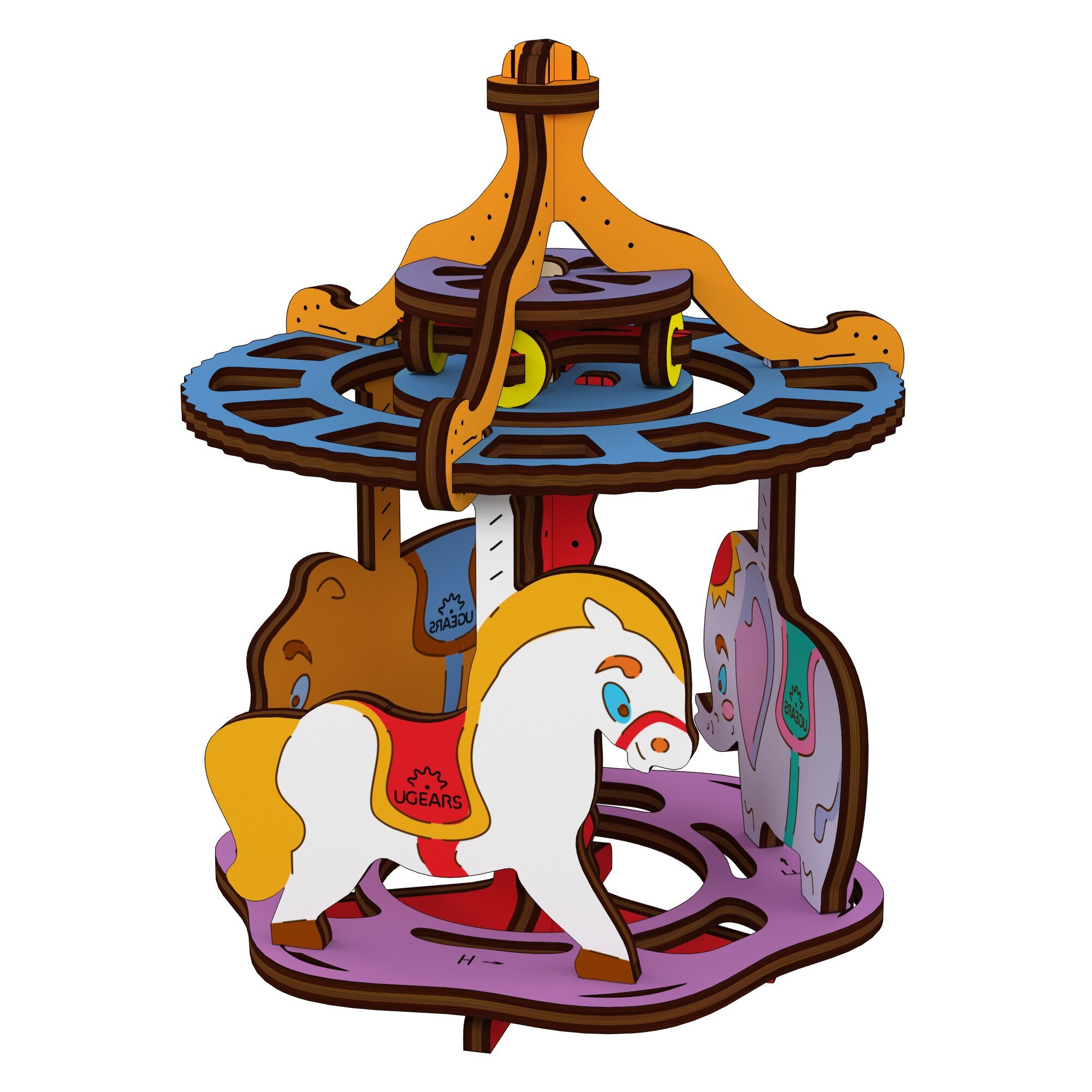 Puzzle 3D de colorat Carusel UGears 4KIDS - Compară Prețuri | 3CHEAPS