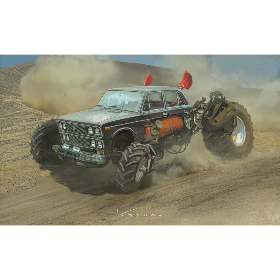 Картини пана TeeX от 1 част Lada Monster Truck 1867, Канава, 60 x 90 см ...