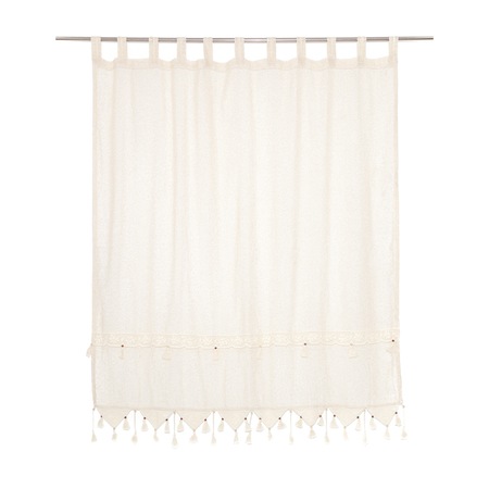Perdea din bumbac cu dantela, Valentini Bianco, 140x180 cm, PR002 - eMAG.ro