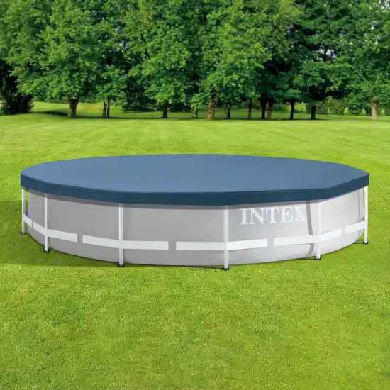 Prelata rotunda pentru piscina Intex 28031, D366xH25 cm, PVC, bleumarin ...