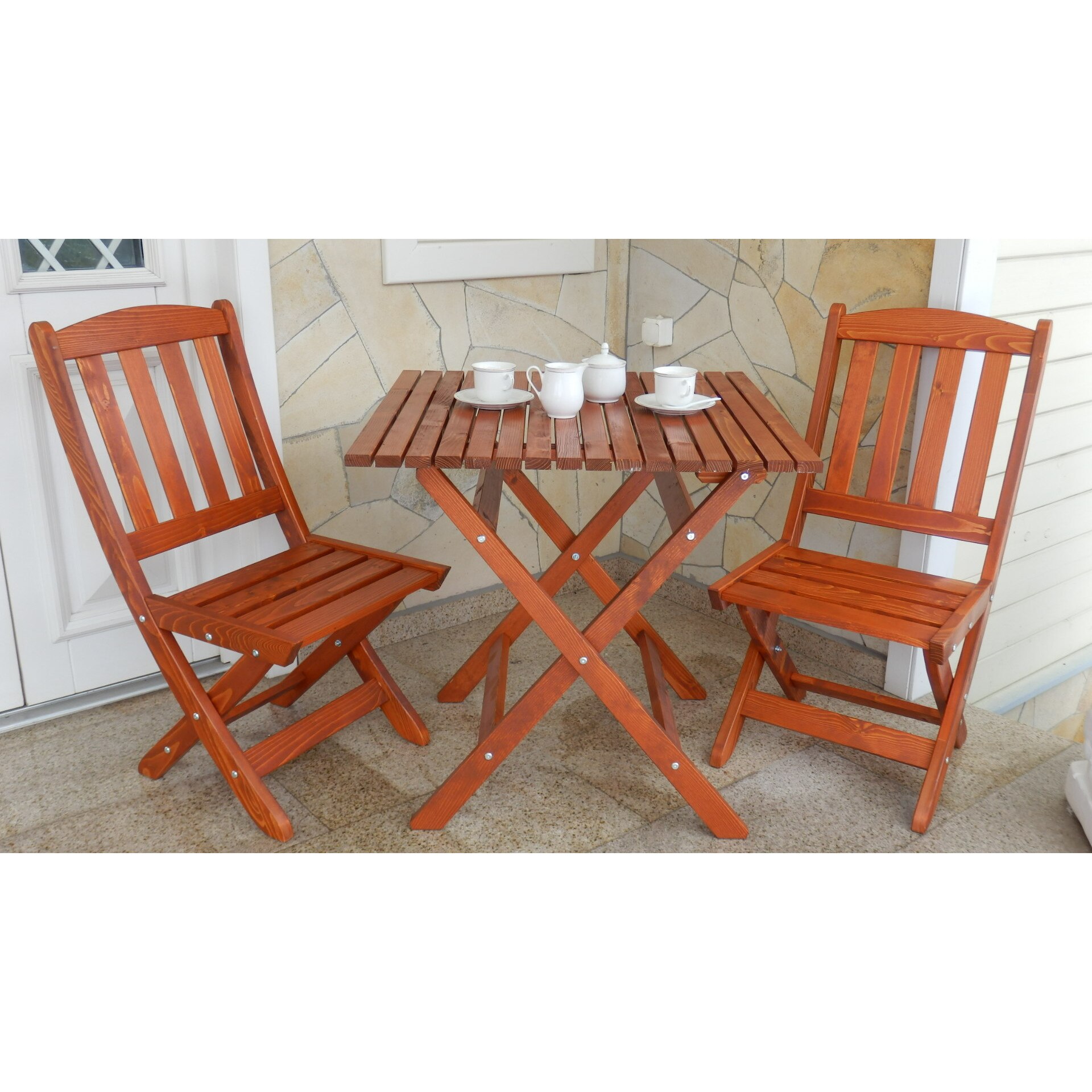 Set balcon pliabil cu 2 scaune culoare cires - eMAG.ro
