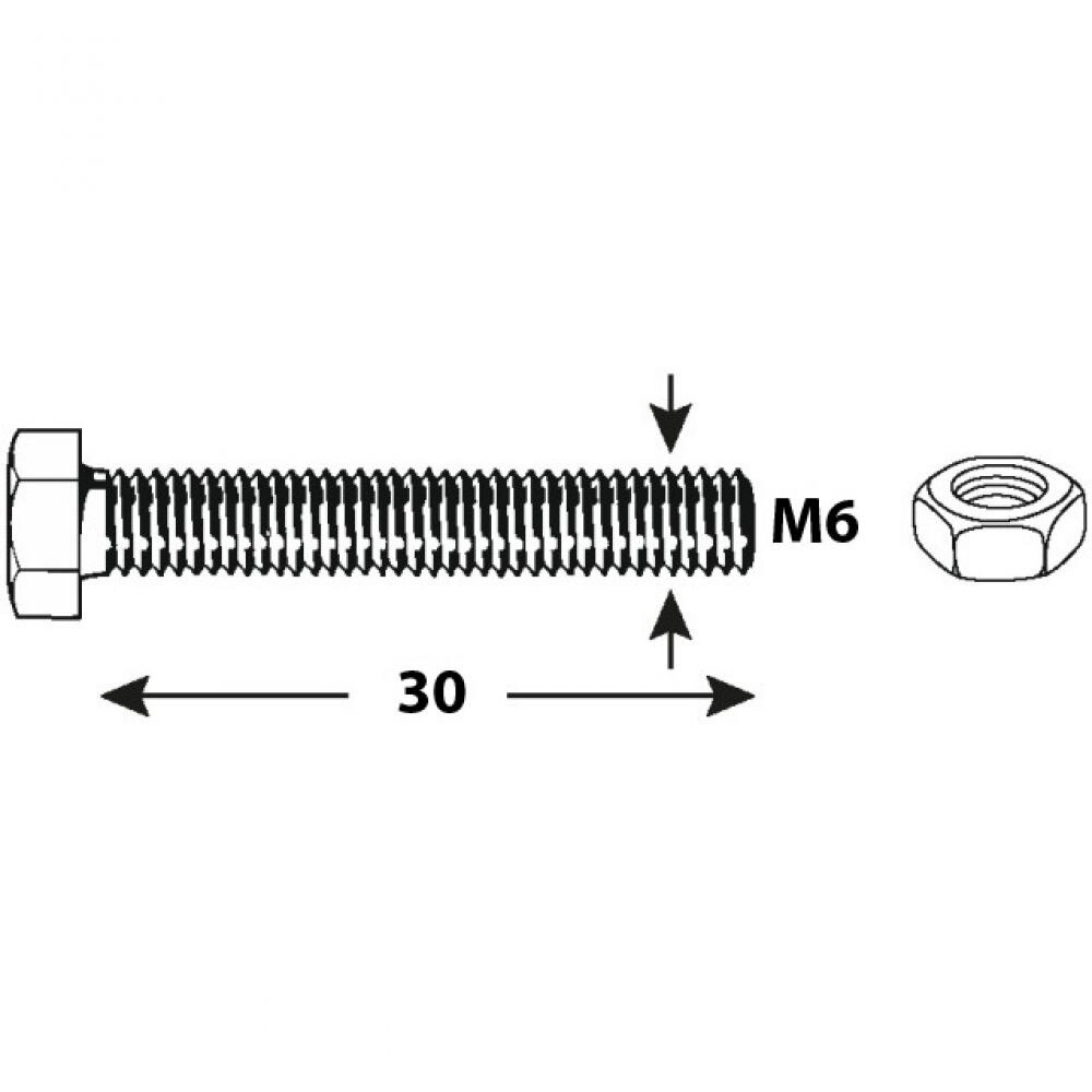Set surub cap hexagonal M6x30 ZA + piulita M6 - 100 buc Connex - eMAG.ro
