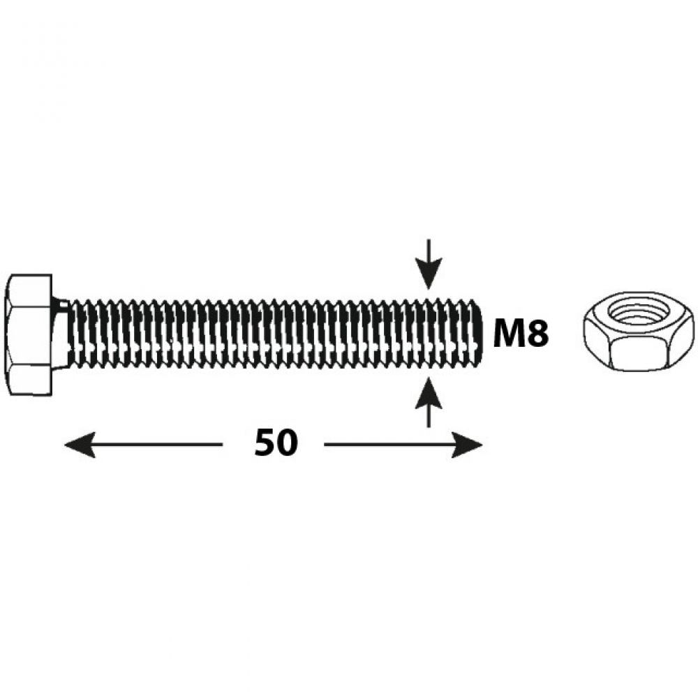 Set surub cap hexagonal M8x50 ZA + piulita M8 - 30 buc Connex - eMAG.ro