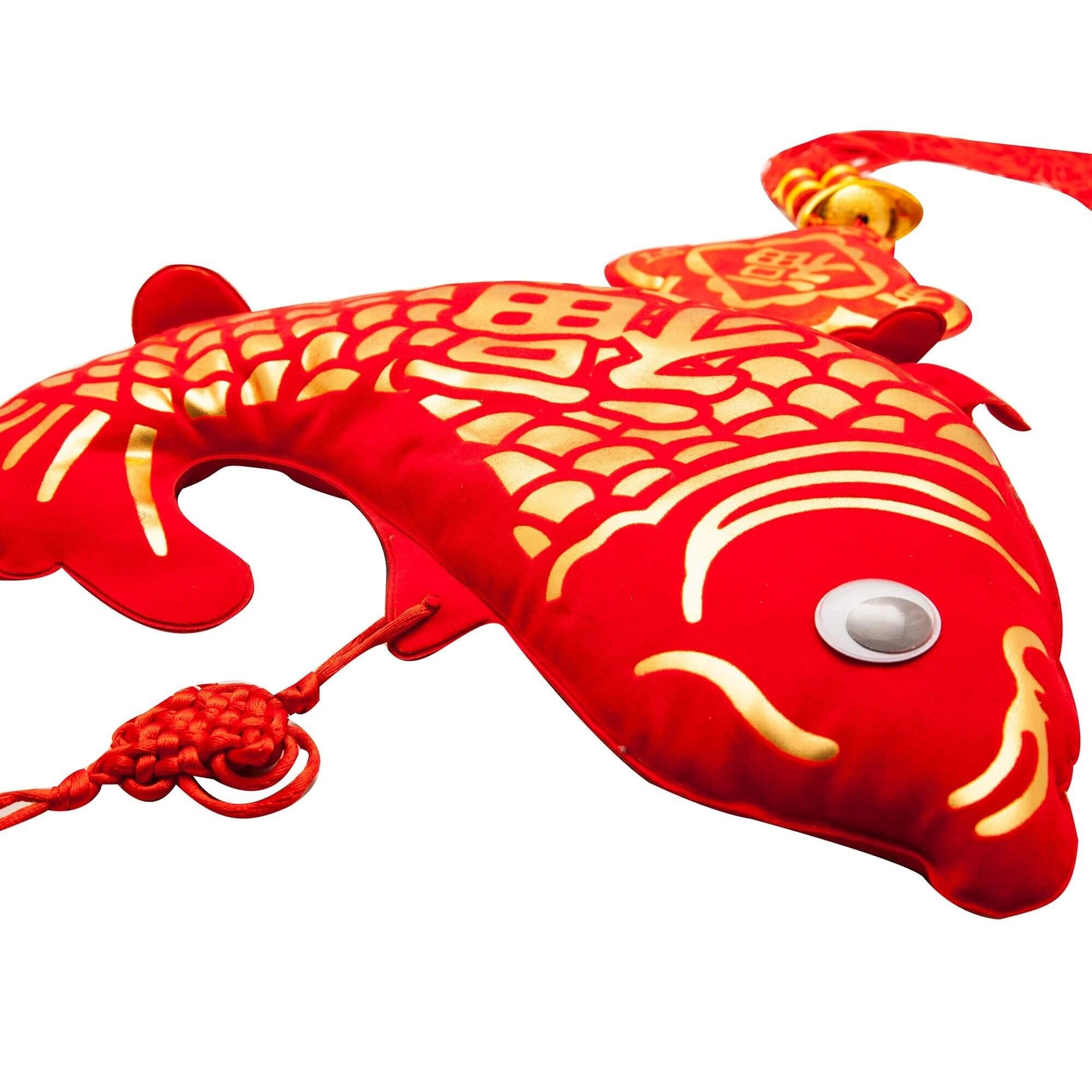 Decoratiune peste chinezesc, 95 cm, Rosu/Auriu - eMAG.ro