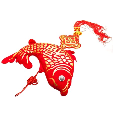 Decoratiune peste chinezesc, 95 cm, Rosu/Auriu - eMAG.ro