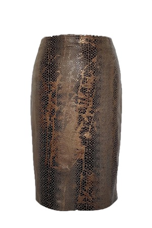 Fusta imitatie de piele, FIX FASHION, maron sarpe, 34 EU - eMAG.ro