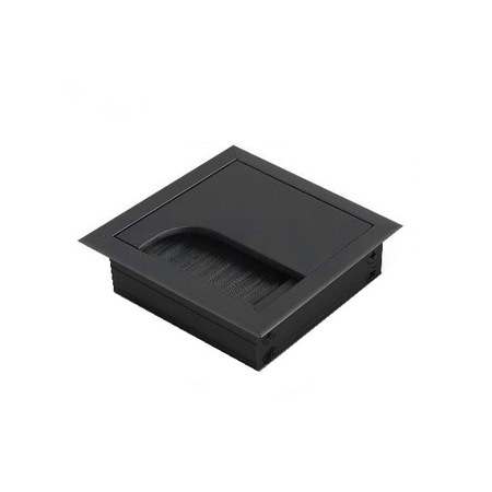 Trecere cabluri prin blatul de birou, metalica, patrata, finisaj negru ...