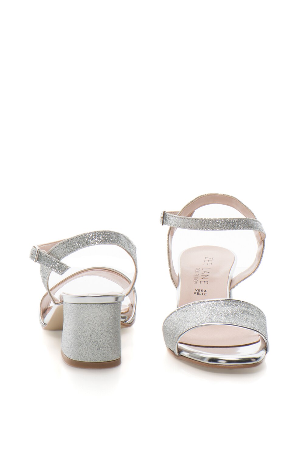 Zee Lane Collection, Сандали с отворена пета и брокат, Сребрист, 37 ...