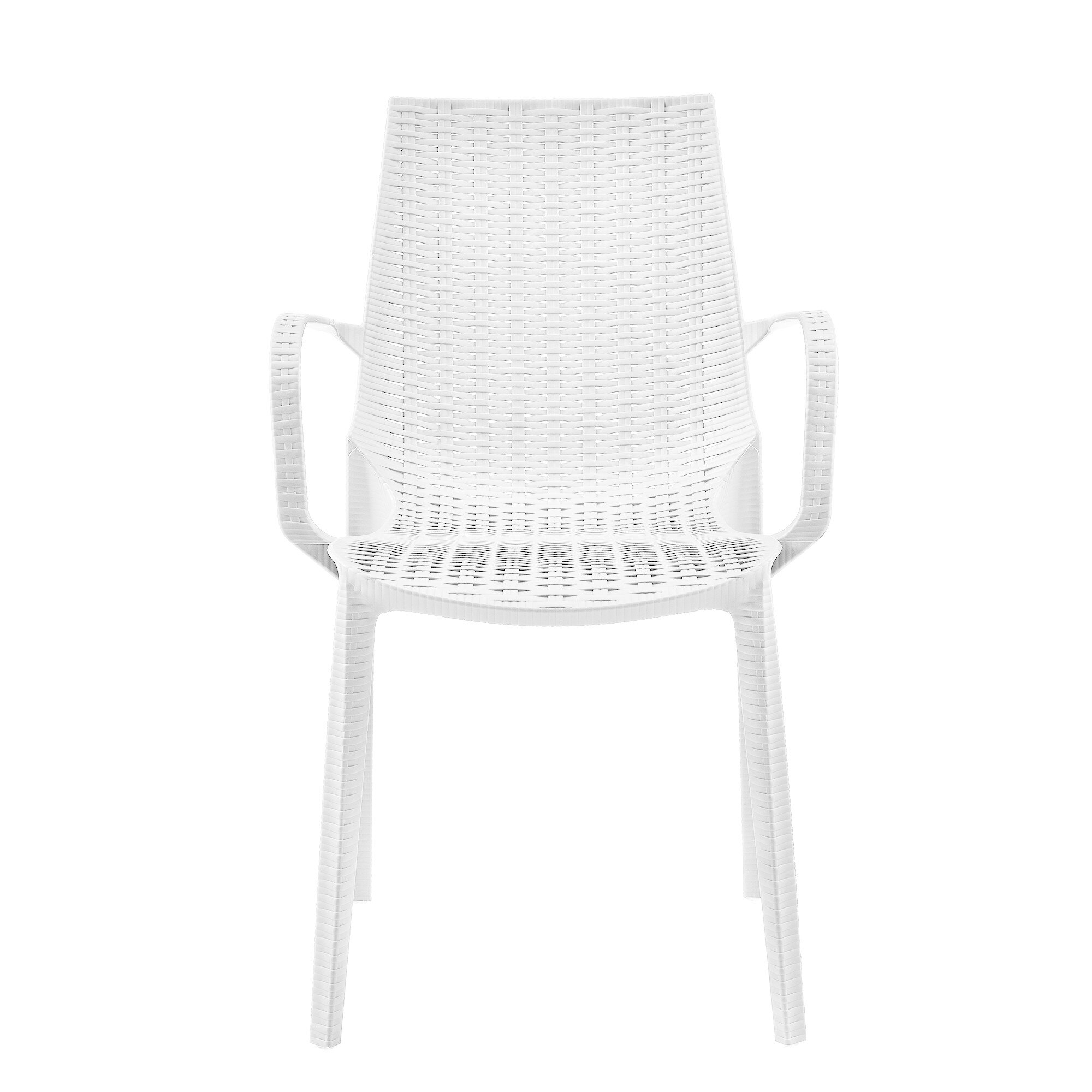 Set 2 scaune gradina, casa.pro, 89 x 54 x 55 cm, plastic, alb, cu ...