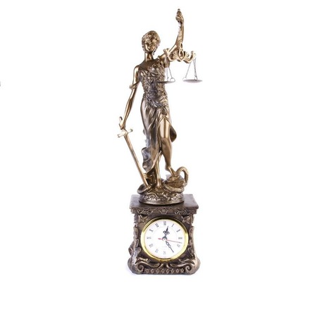 Statueta decorativa FORTUNA 1, realizata din rasina, ceas incorporat ...