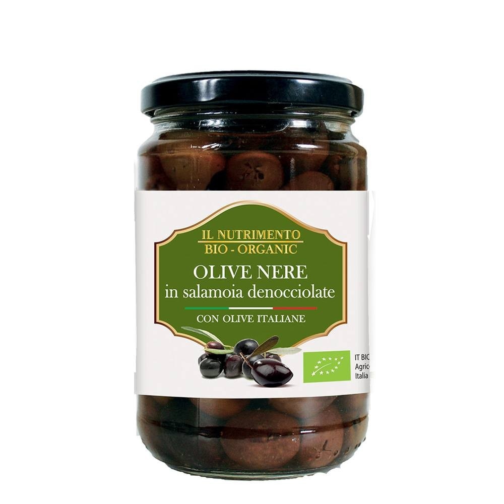 Masline negre fara samburi in saramura, Il Nutrimento, 280g - eMAG.ro