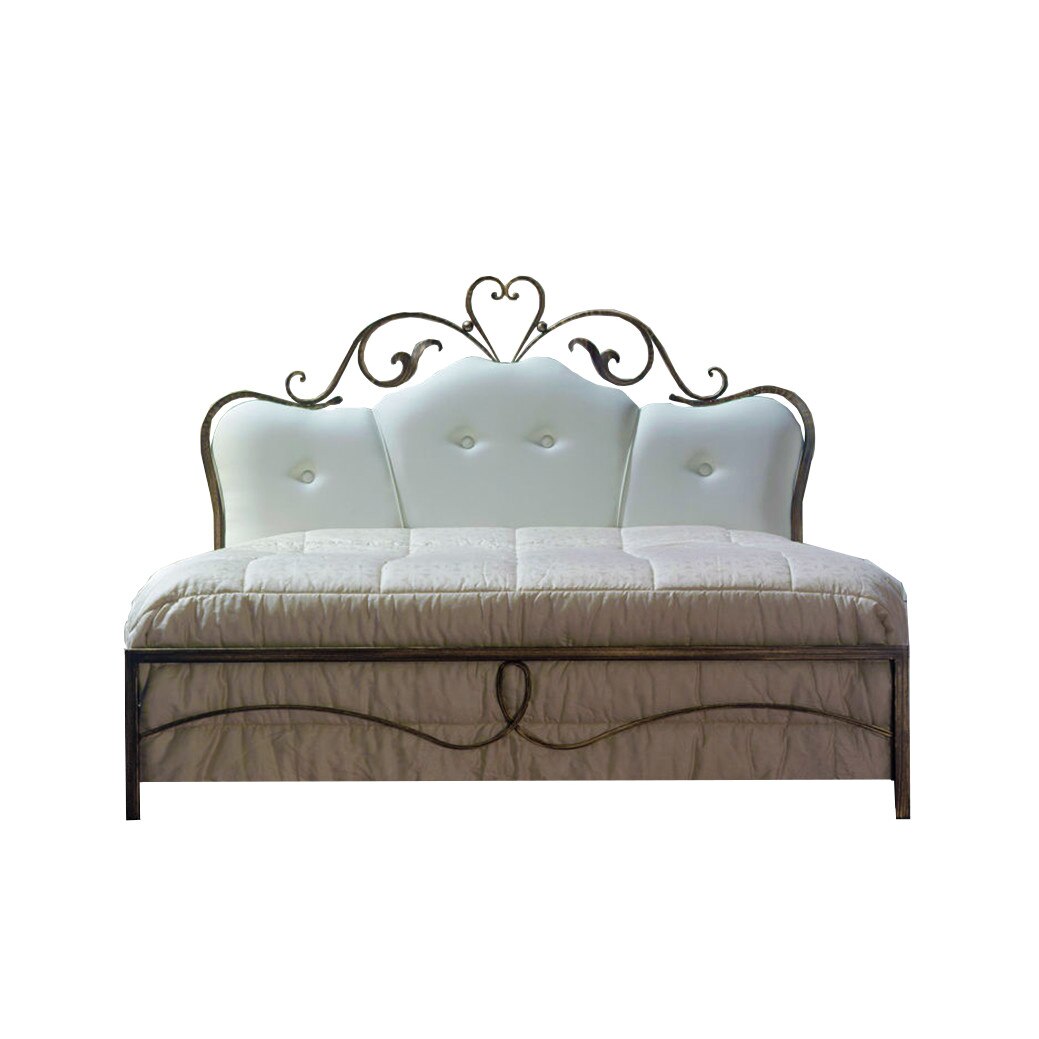 Pat matrimonial Branco, fier forjat tapiterie piele ecologica 180x200 ...