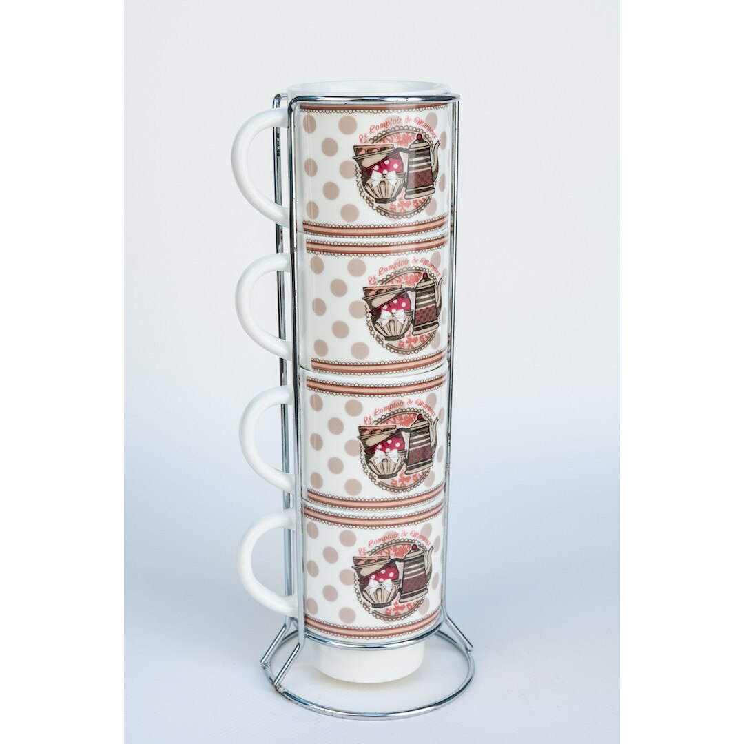 Set 4 cani Retro din portelan - eMAG.ro