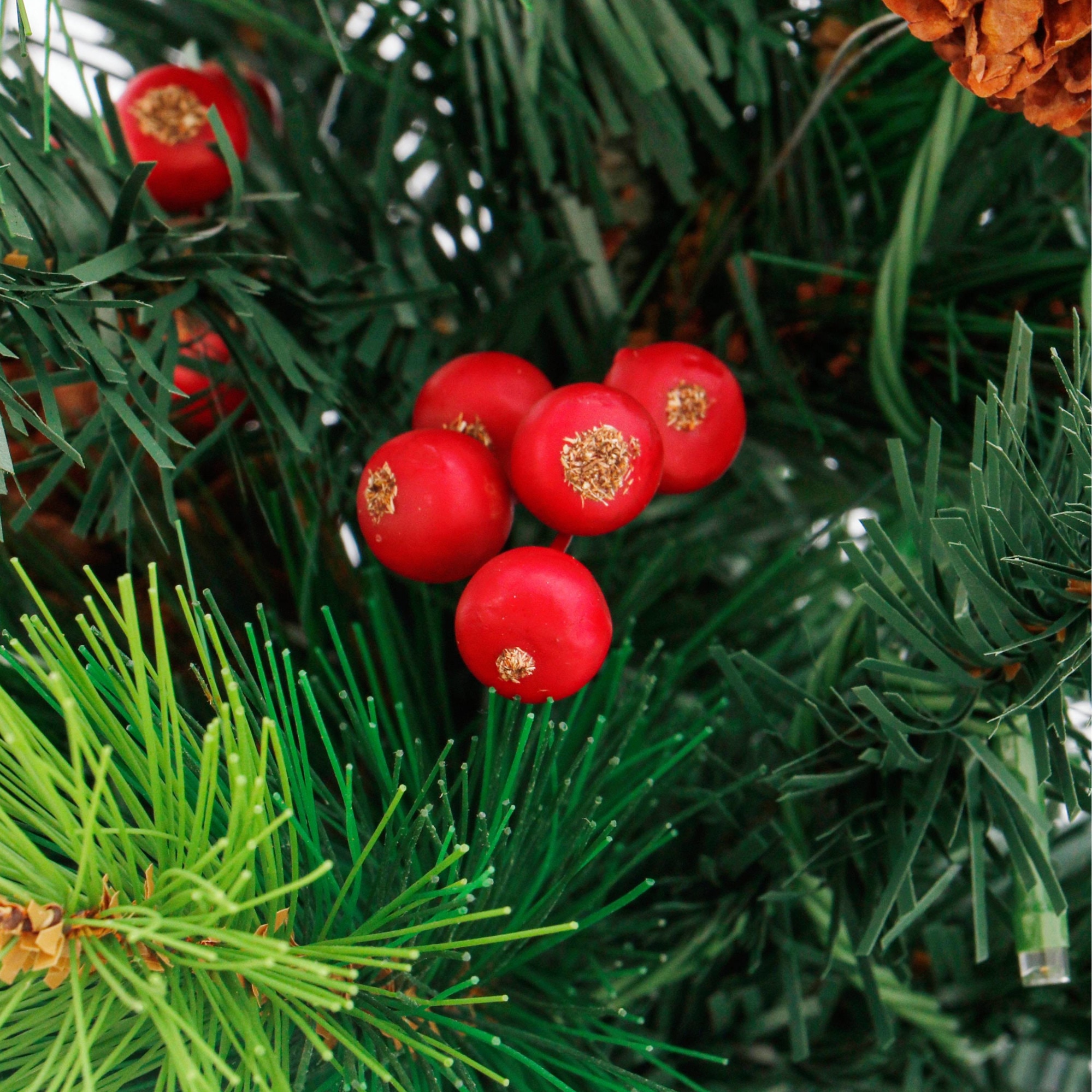 Brad artificial premium Kring Phoenix, cu conuri si merisoare, ace 3D ...