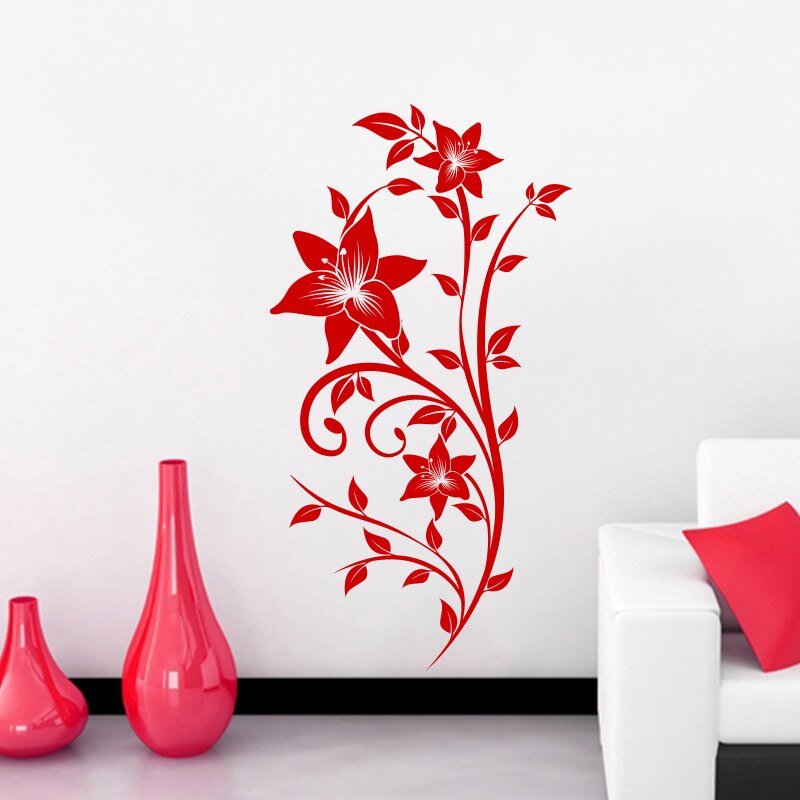 Sticker Decorativ - SMAER - Floral Passion - 90cm x 45cm - Rosu - eMAG.ro