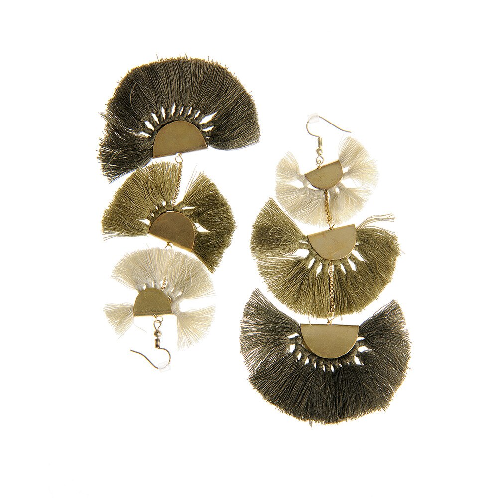 Cercei cool, ciucuri evantai, Meli Melo Paris - eMAG.ro