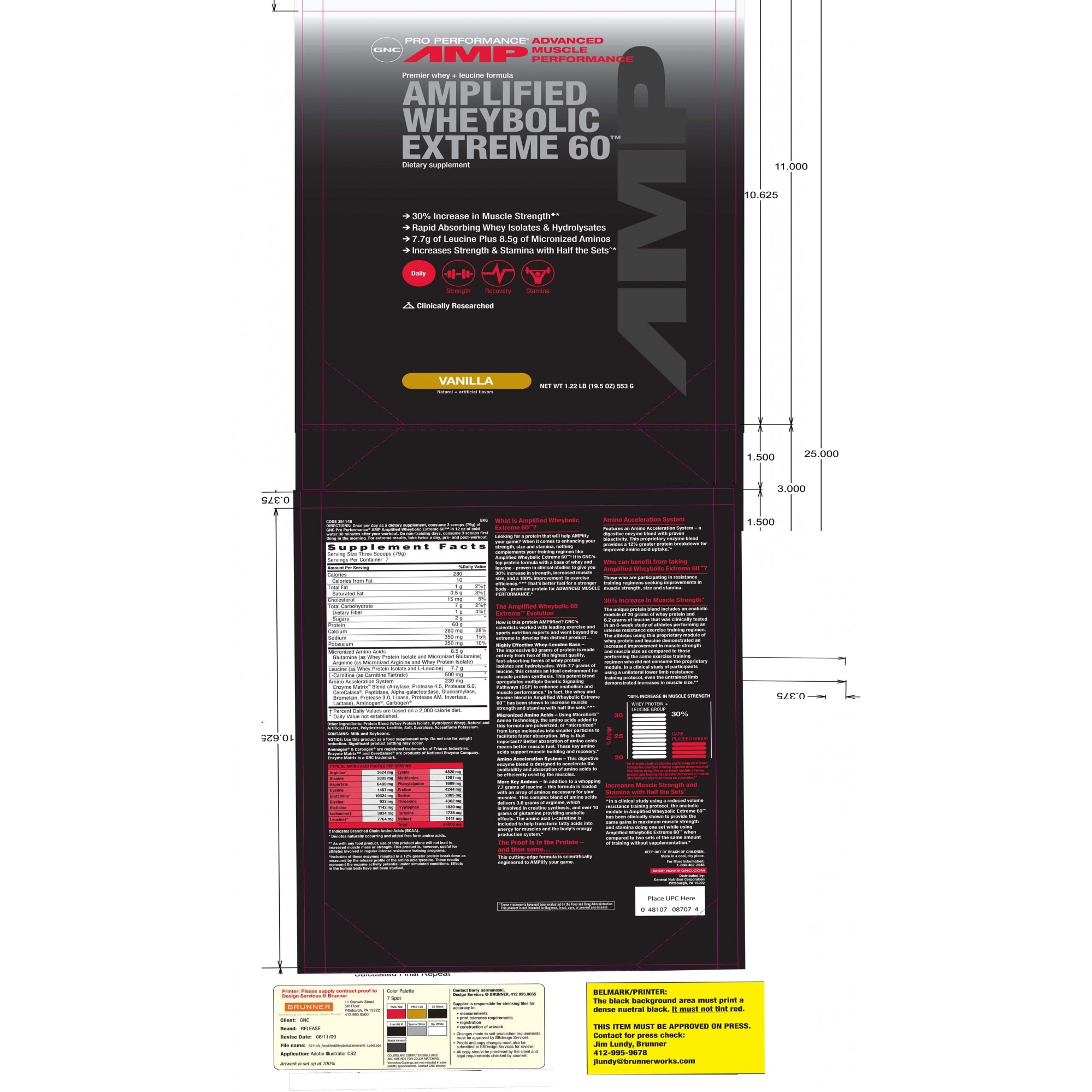 Proteine GNC Pro Performance AMP Amplified Wheybolic Extreme 60, Aroma ...