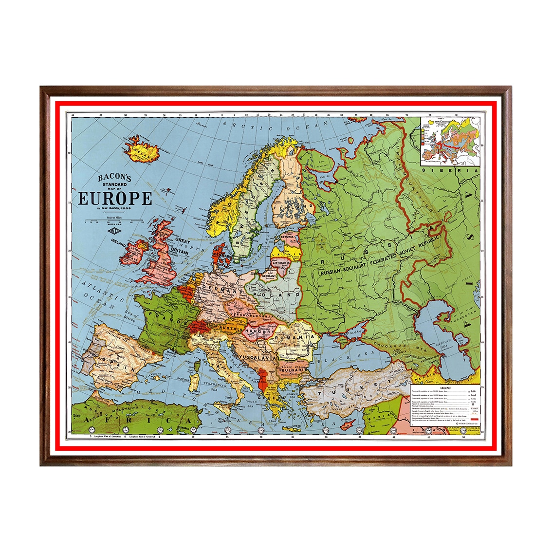 Tablou Poster, Harti Vechi - HV-001, 40 x 50 cm - eMAG.ro