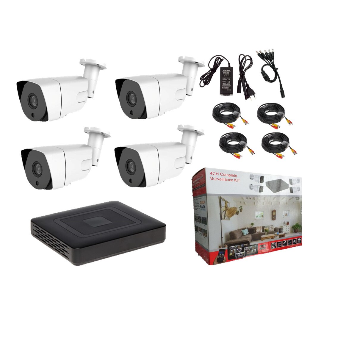 Комплект 4 камери за наблюдение Rovision + DVR 1080P, Екстериор, Full ...