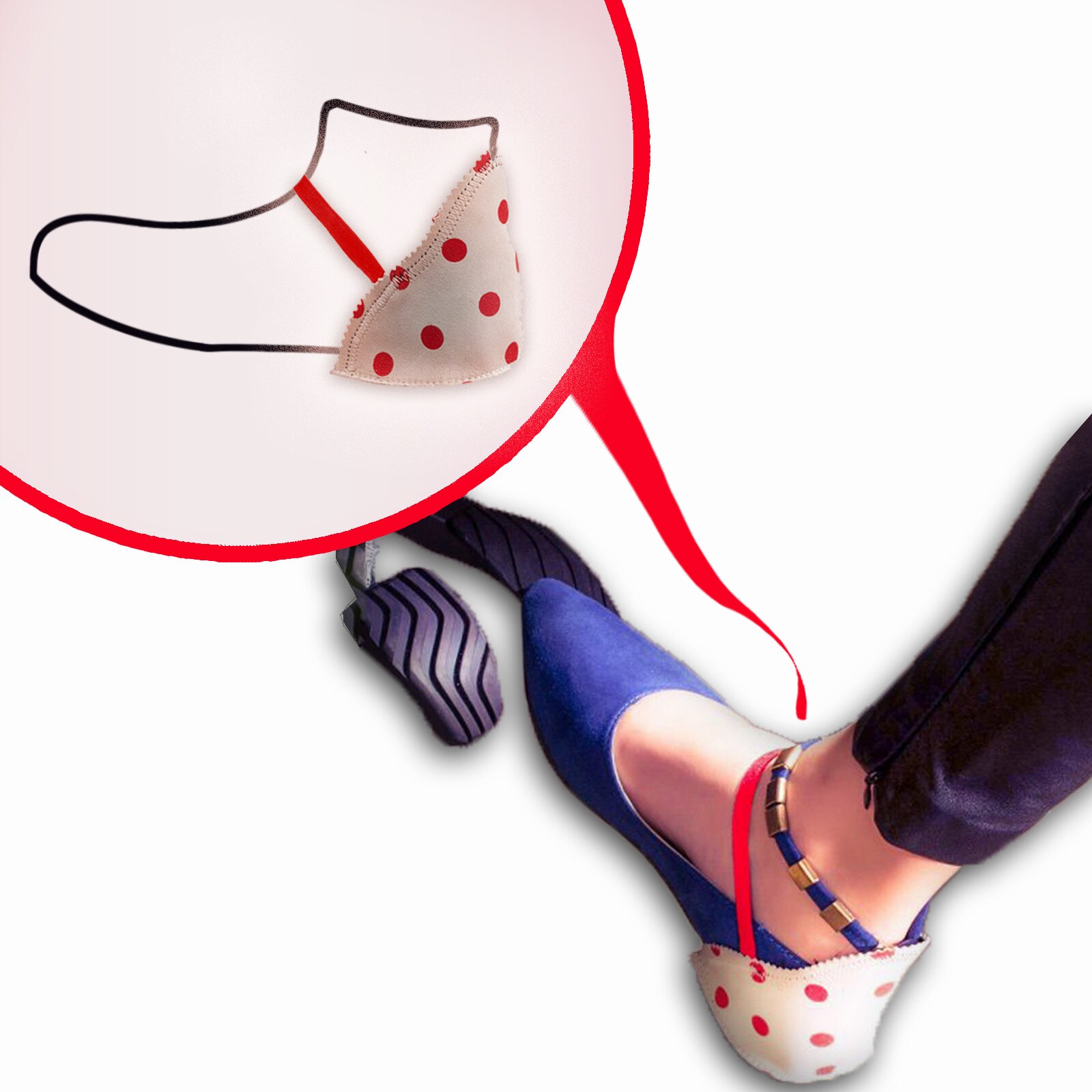 Protectie incaltaminte in timpul condusului, Buline Rosii - eMAG.ro