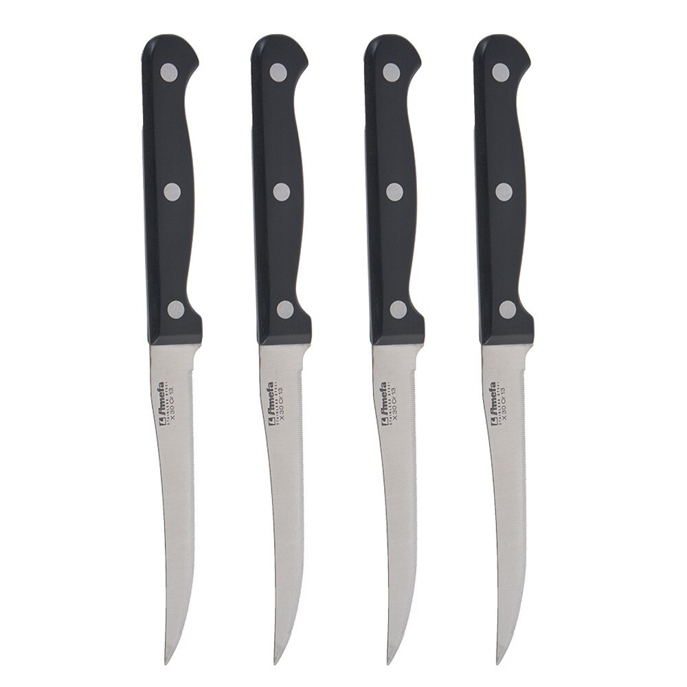 Cutite bucatarie cu lama zimtata, set de 4, lama inox, 4 x cutit ...