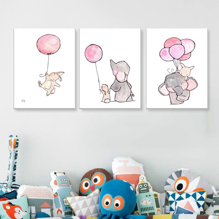 Set 3 tablouri Canvas 40 x 30 cm pentru camera copilului - eMAG.ro