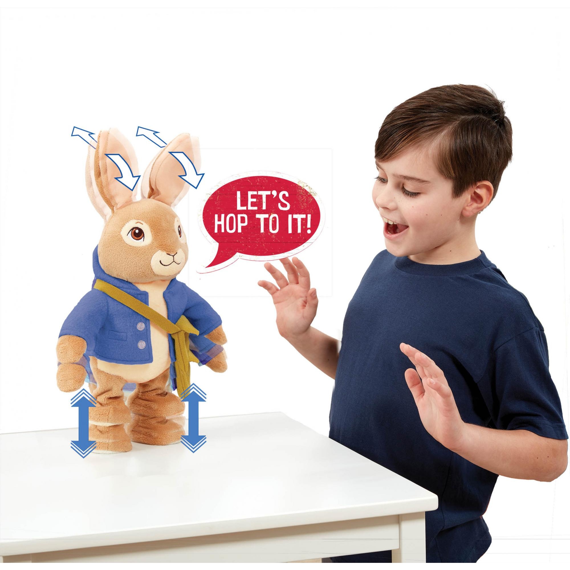 Jucarie din plus Peter Rabbit, Talking & Hopping, 34 cm - eMAG.ro