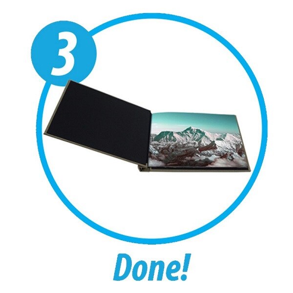 Photobook Pinchbook A3, landscape, piele neagra - eMAG.ro