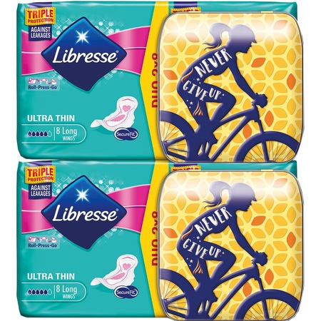 Комплект Libresse: Дамски превръзки Ultra Long Duo, 32 бр - eMAG.bg