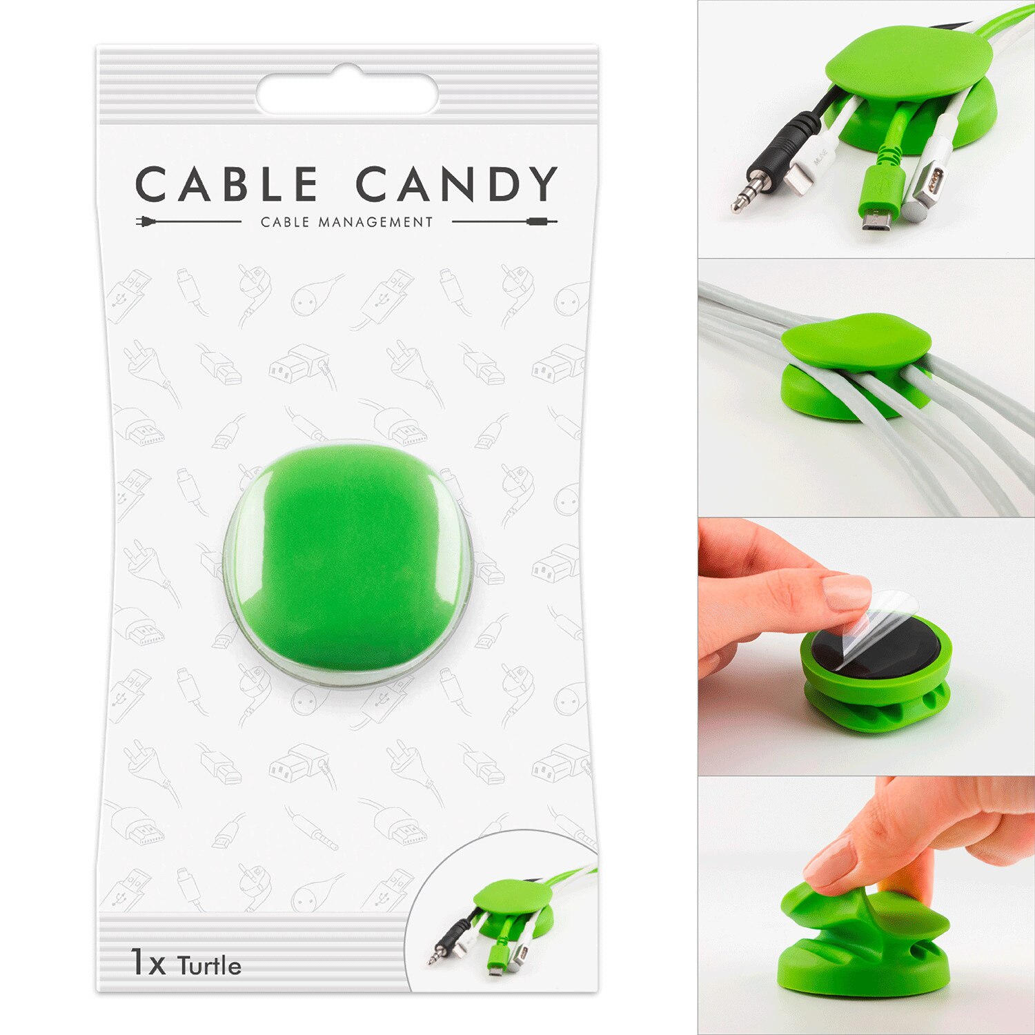 Testoasa organizare cabluri Cable Candy - verde - eMAG.ro