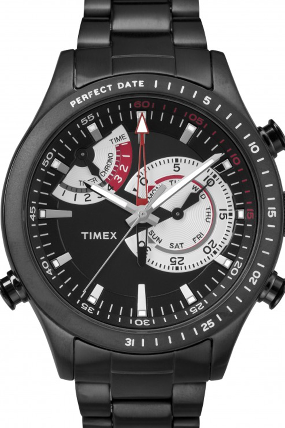 Timex, Мултифункционален часовник с метална гривна, Черен - eMAG.bg