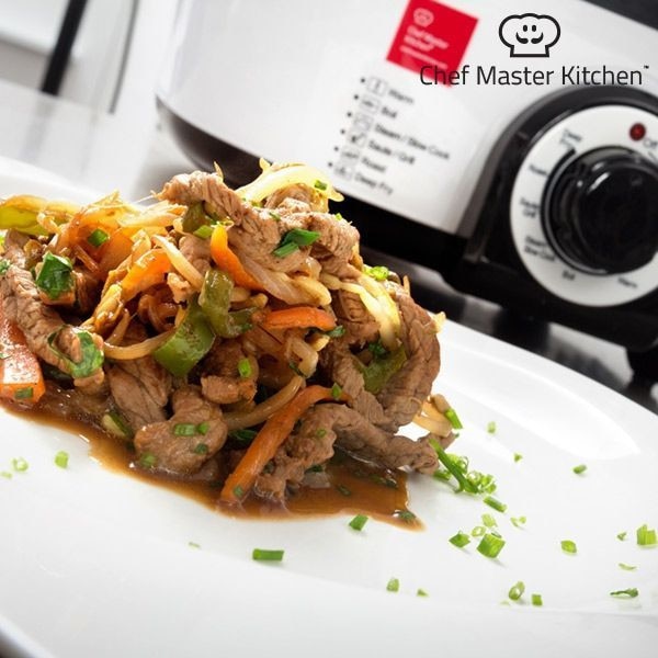 Multicooker, Chef Master Kitchen, 5L, 1300W, 6 programe, alb negru ...