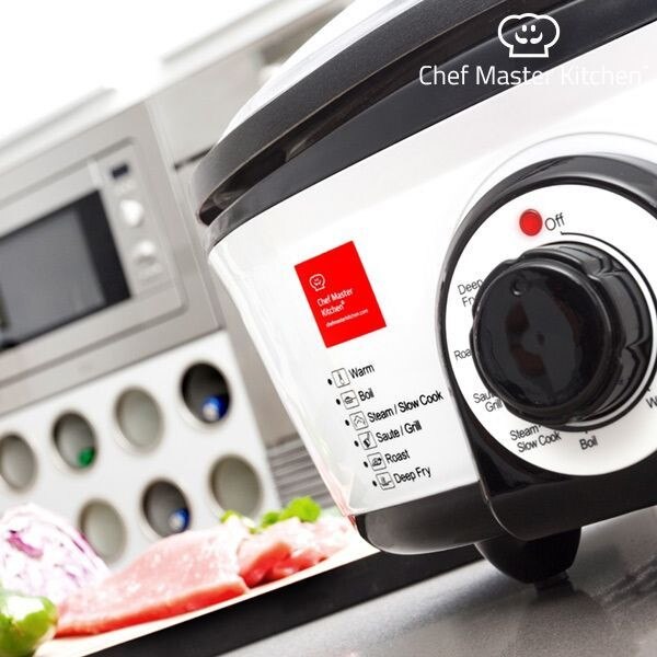 Multicooker, Chef Master Kitchen, 5L, 1300W, 6 programe, alb negru ...