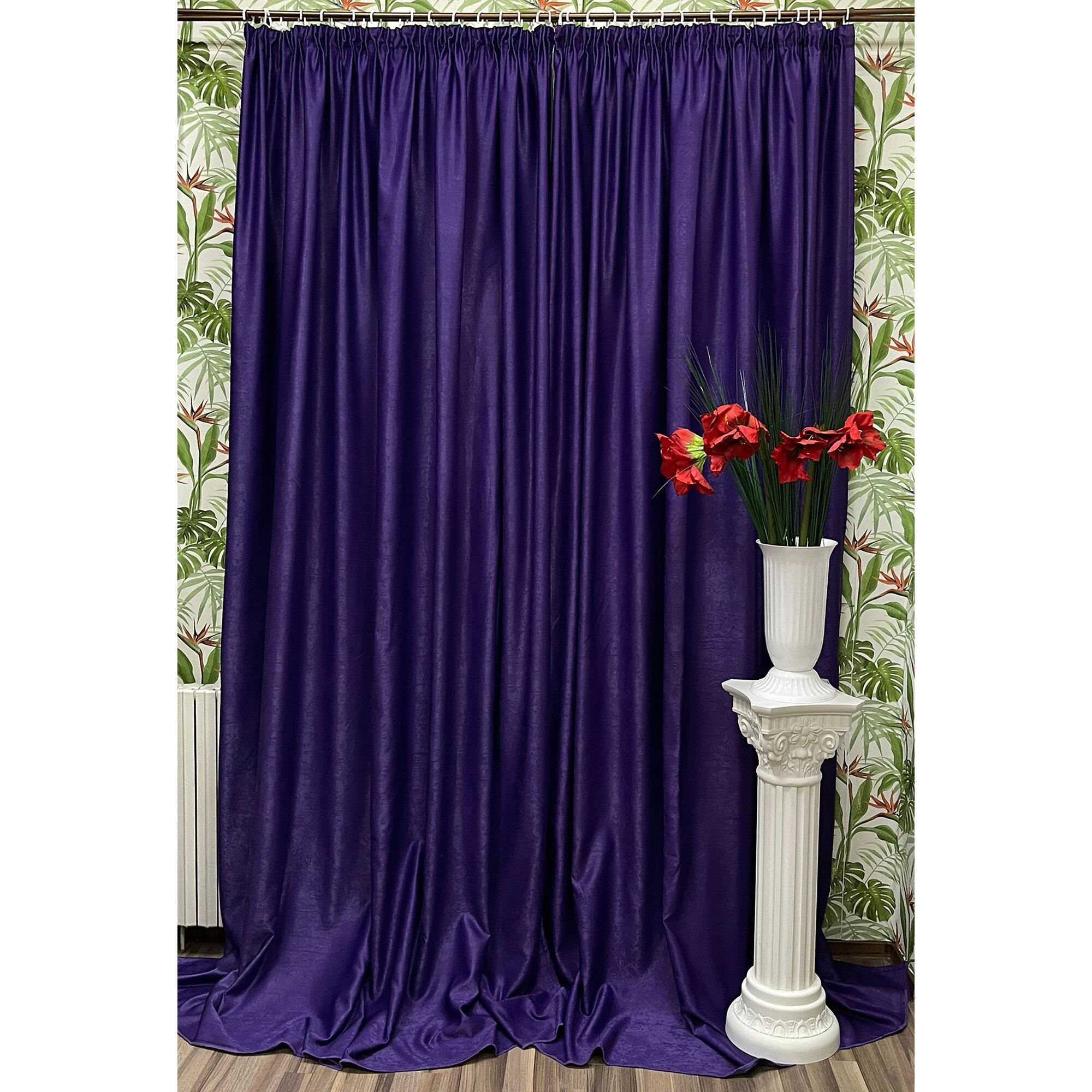 Set draperii semiopace, uni, culoare mov, colectia "Monocrom by Liz ...