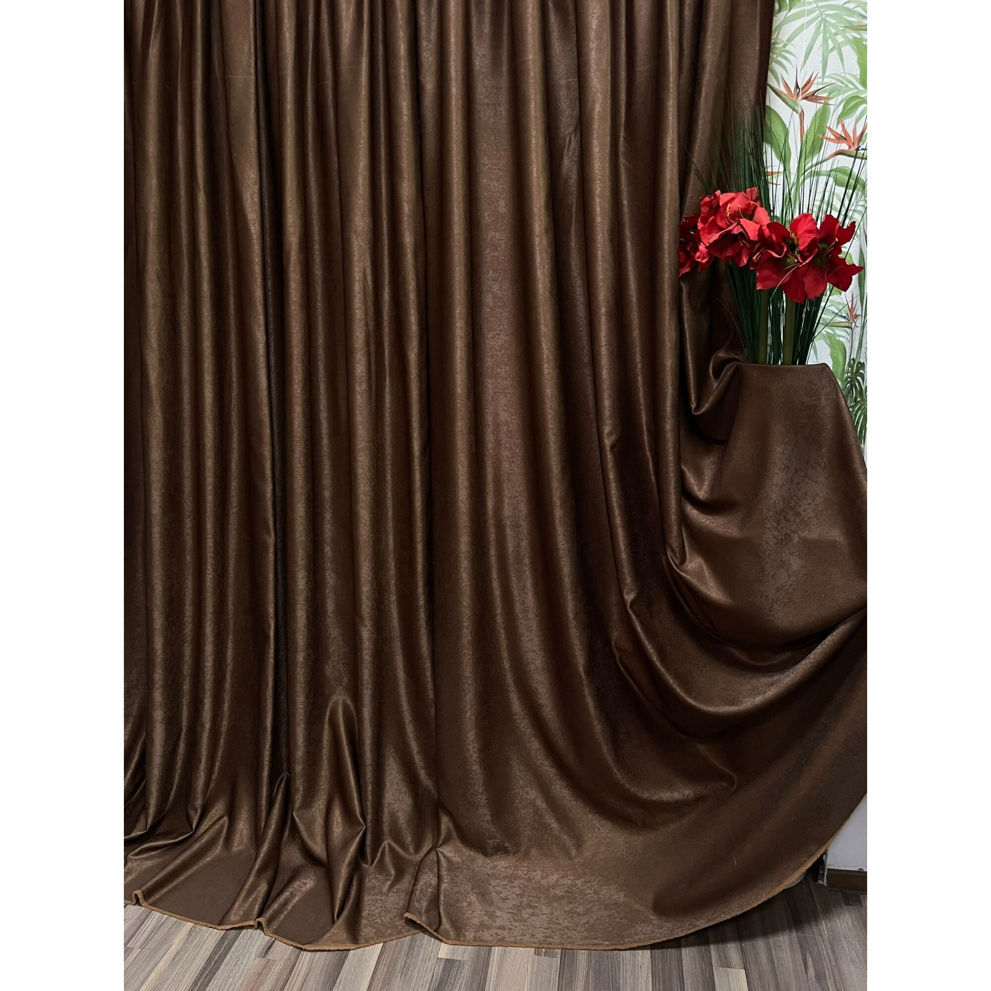 Set doua draperii semiopace uni maro chocolat, colectia "Monocrom by ...