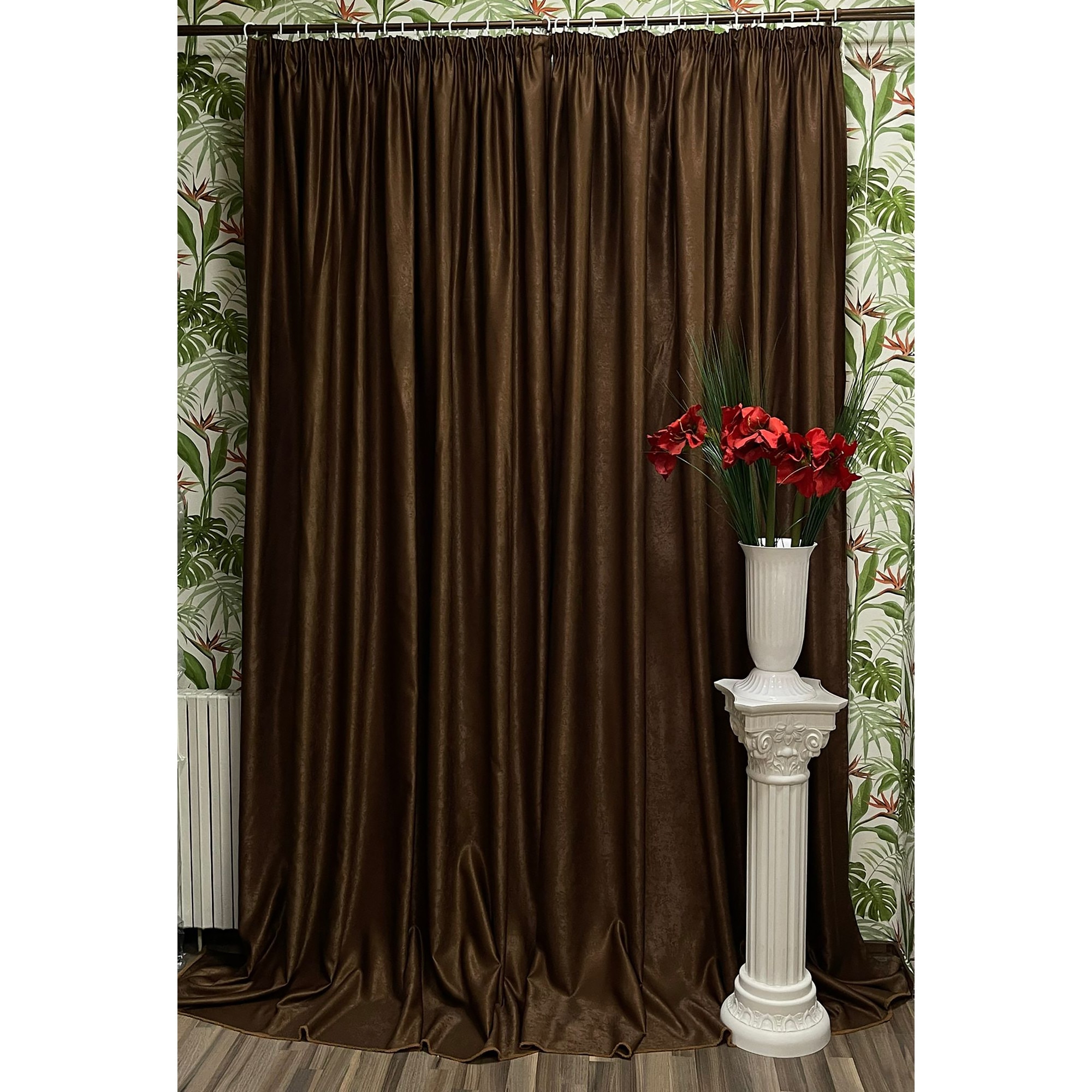 Set doua draperii semiopace uni maro chocolat, colectia "Monocrom by ...